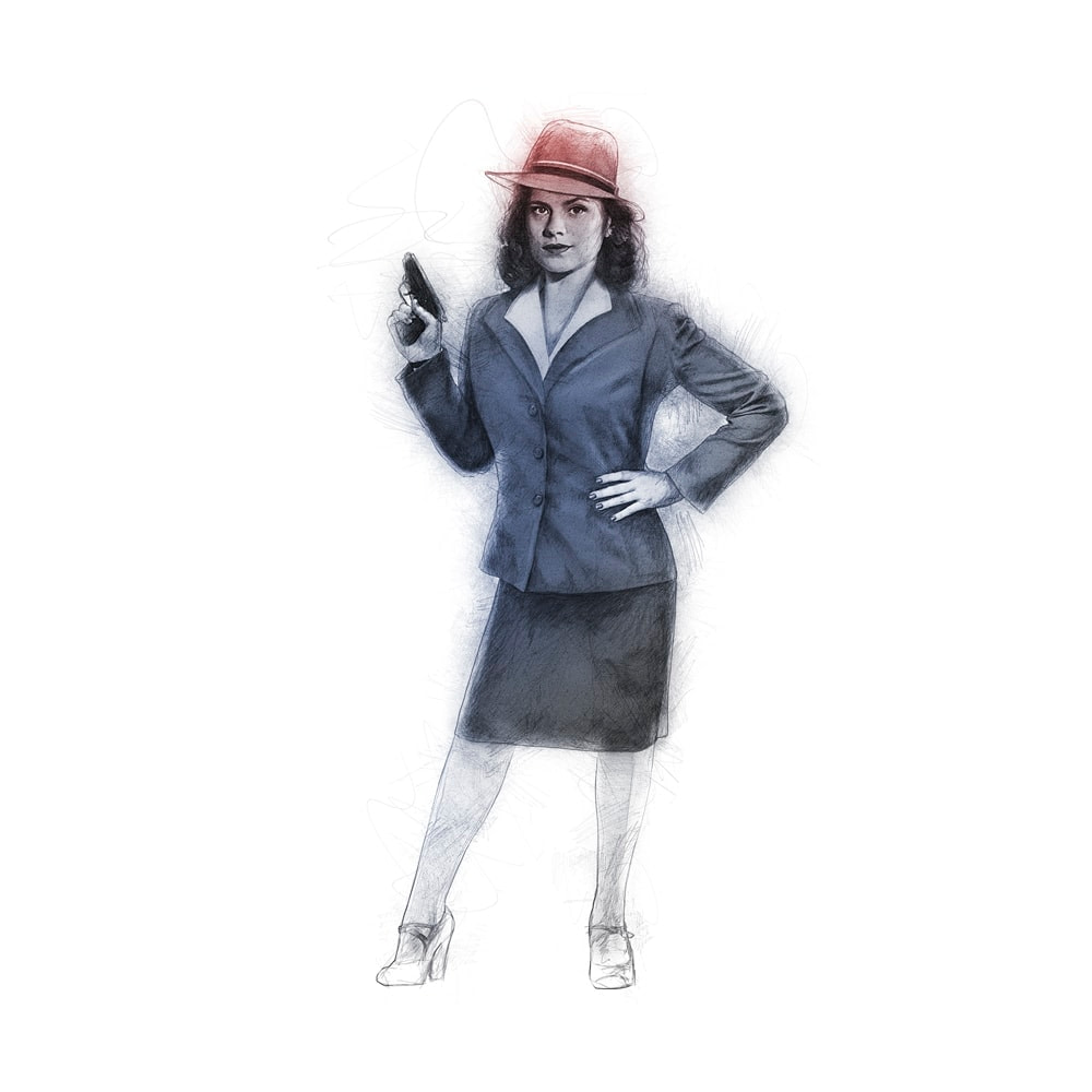 Peggy Carter - Marvel Art Print - Sketchaprint